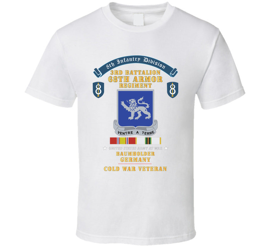 8th Infantry Division | 3rd Bn 68th Armor Regiment Cold War Veteran Tee ...