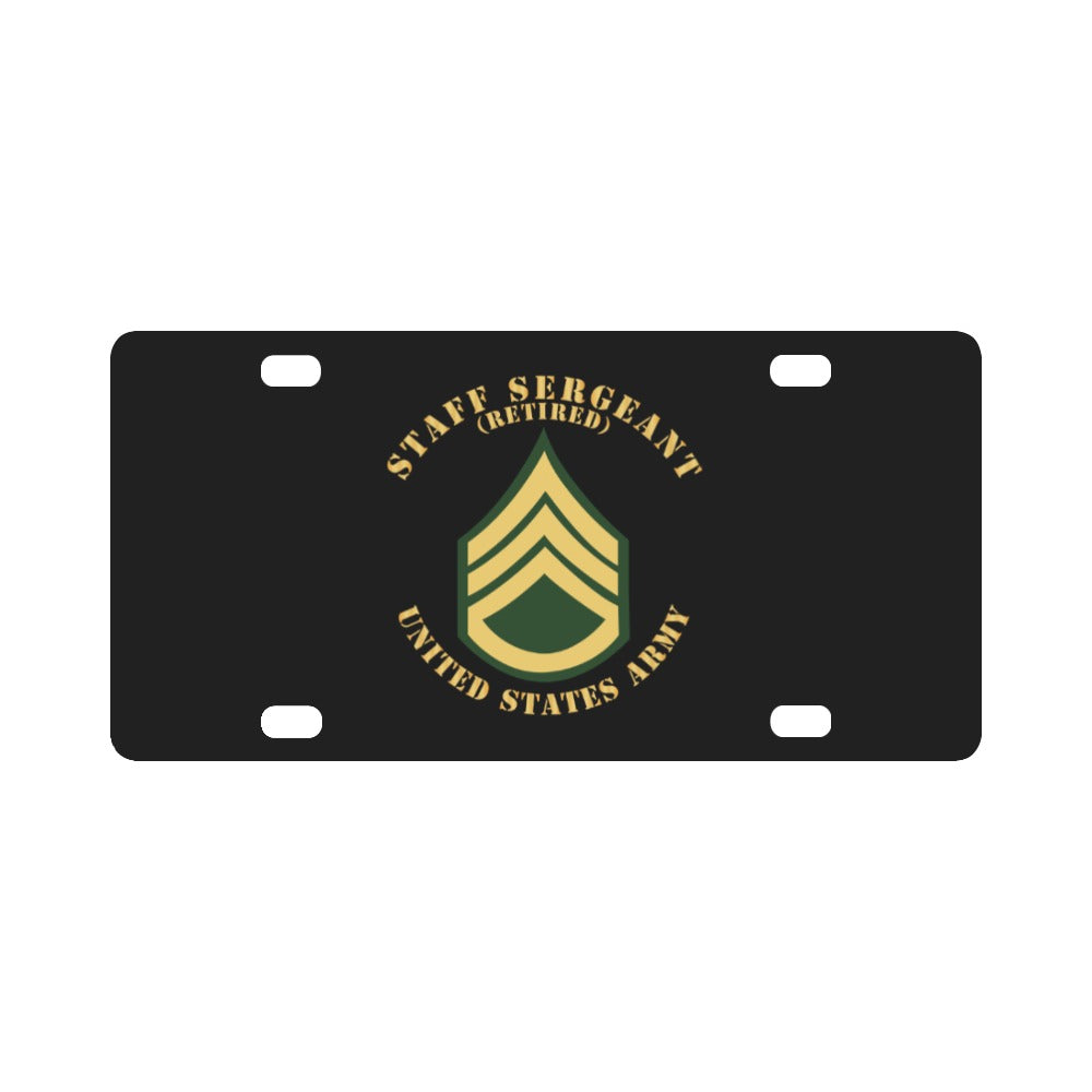 Army - Staff Sergeant - SSG - Retired - Flat X 300 Classic License Pla ...