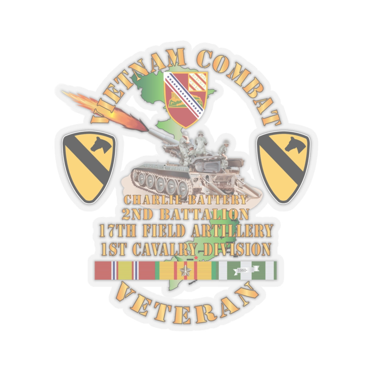 Kiss-Cut Sticker - Army - Charlie Battery.2nd Battalion,17th Field Art ...