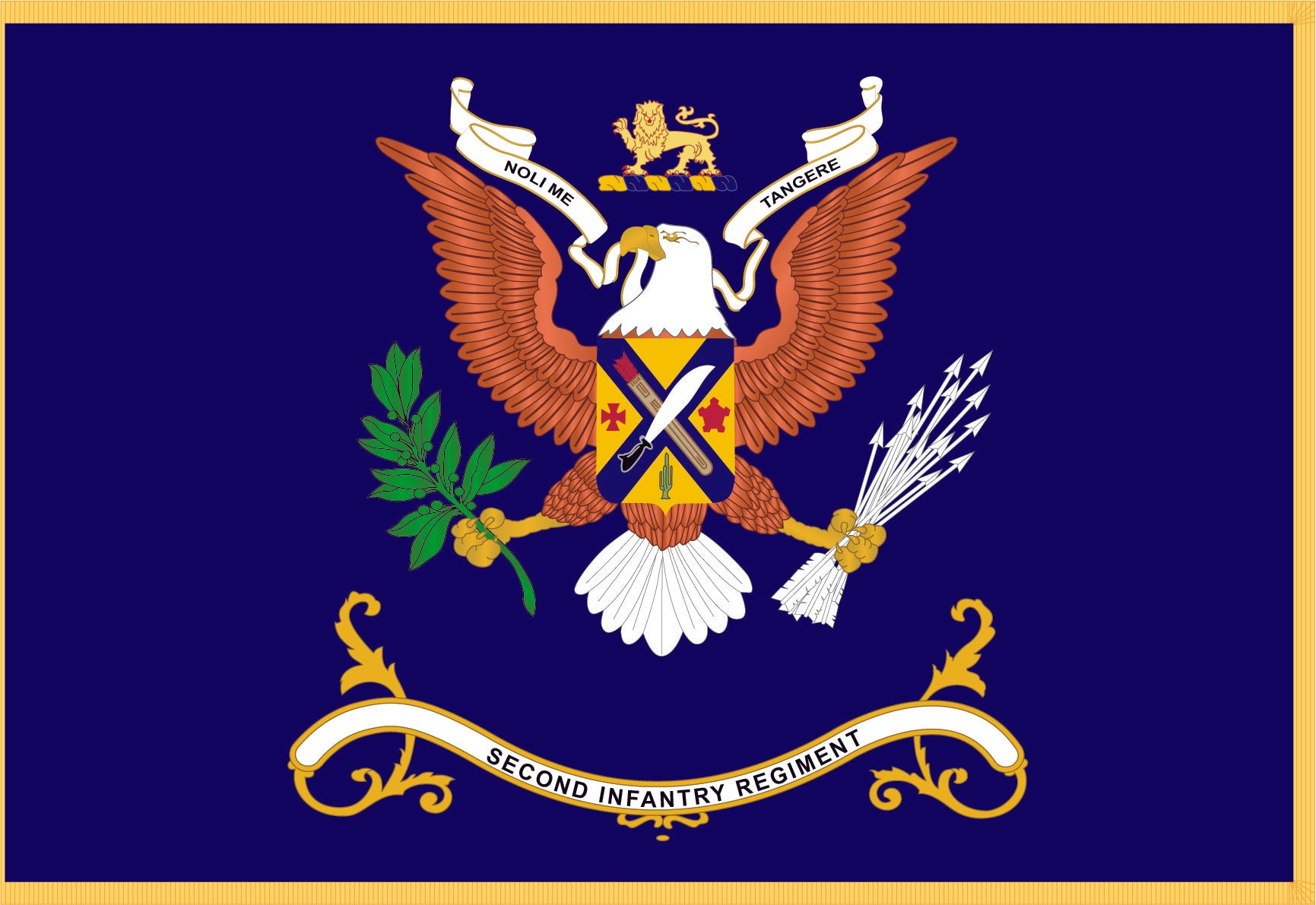 Rectangle Flags - Regimental Colors - 2nd Infantry Regiment - NOLI ME ...