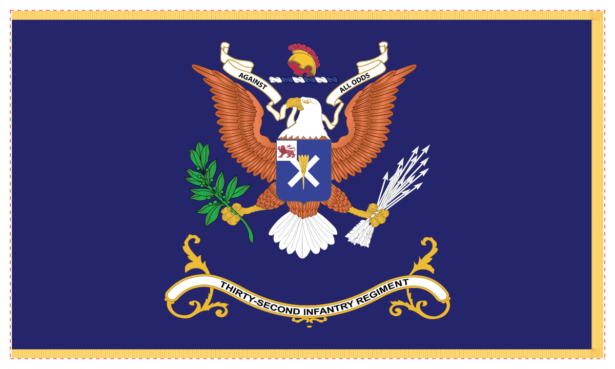 Rectangle Flags - Army - Regimental Colors - 32nd Infantry Regiment ...