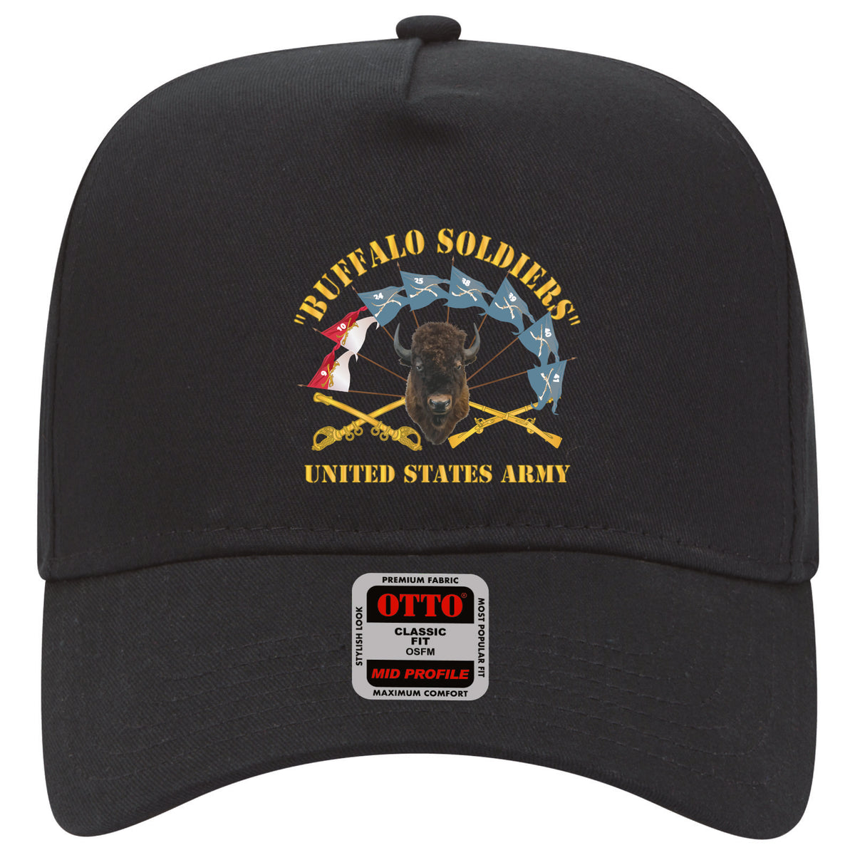 Baseball Cap - Buffalo Soldiers - Infantry - Cavalry Guidons w Buffalo ...