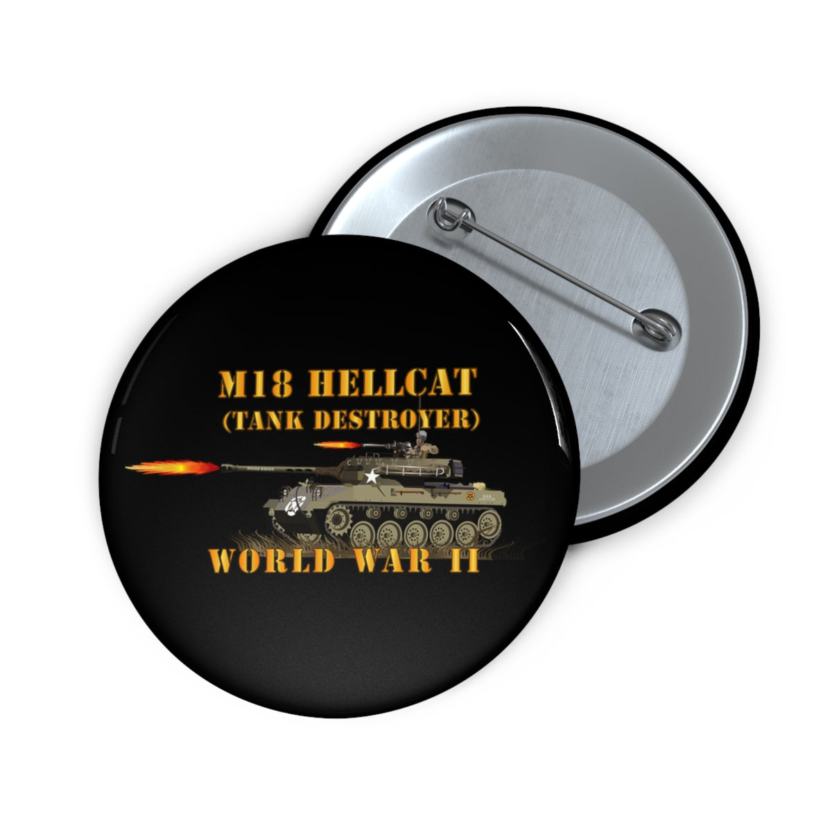 Custom Pin Buttons - Army - WWII - M18 HellCat - Tank Destroyer – MIP ...