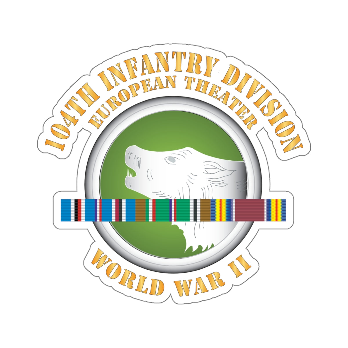 Kiss-Cut Stickers -104th Infantry Division - Europe - Ribbons Centered ...