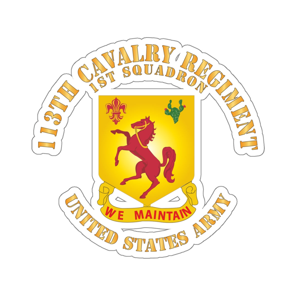 Kiss-Cut Stickers - 113th Cavalry Regiment - DUI - US Army X 300 – MIP ...