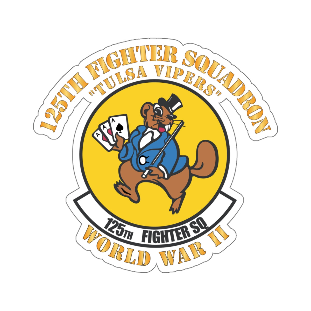Kiss-Cut Stickers - 125th Fighter Squadron - Tulsa Vipers - World War ...