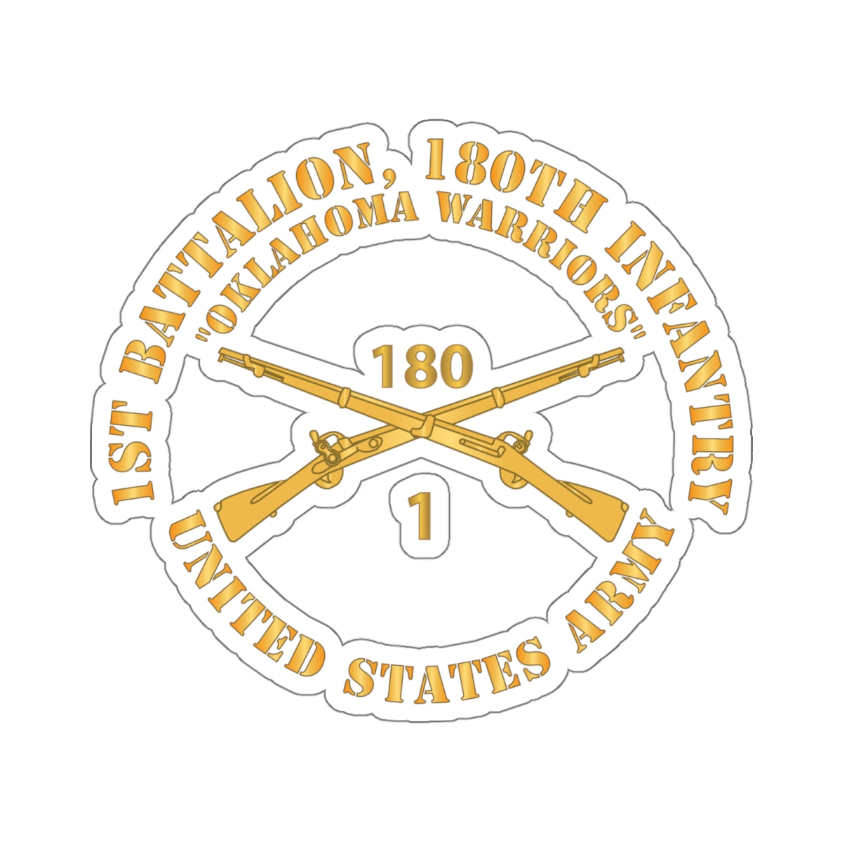 Kiss-Cut Stickers - 1st Battalion 180th Infantry Branch - Oklahoma War ...