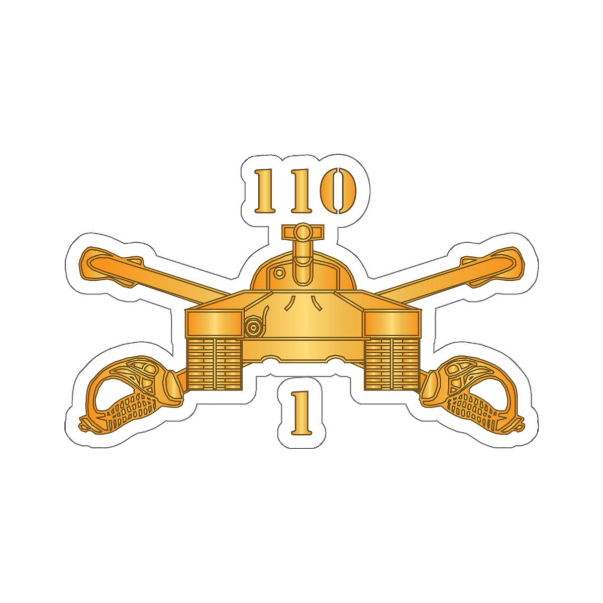 Kiss-Cut Stickers - 1st Battalion, 110th Armor Regiment - AR Branch wo ...