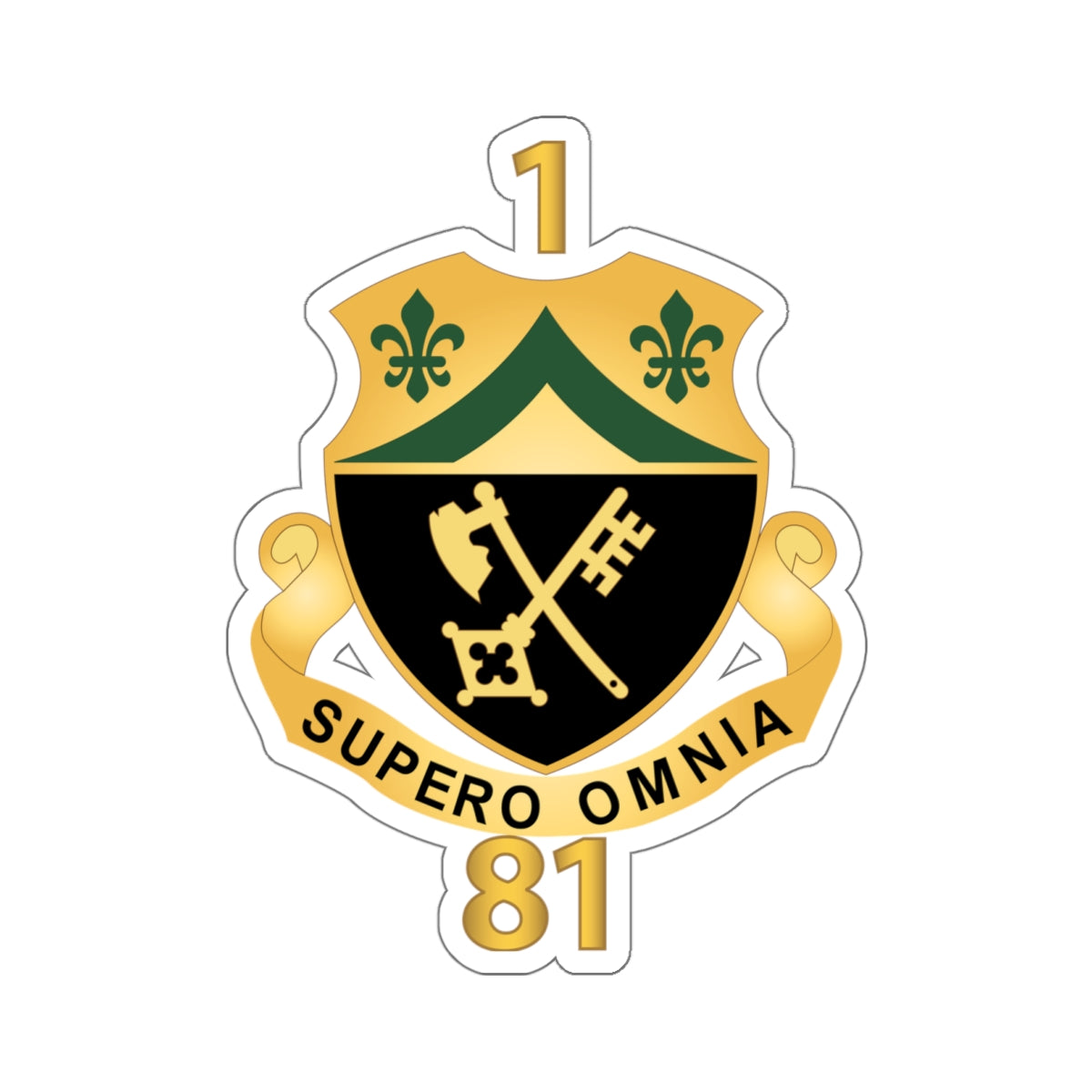 Kiss-Cut Stickers - 1st Battalion, 81st Armor - DUI w Regiment Number ...