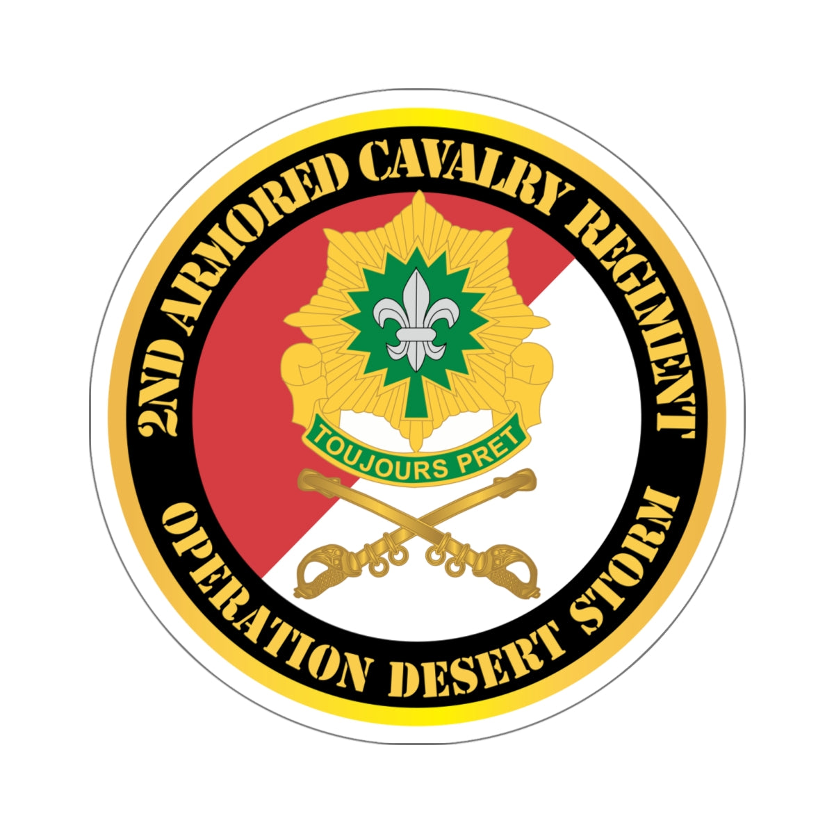 Kiss-Cut Stickers - 2nd Armored Cavalry Regiment DUI - Red White - Ope ...