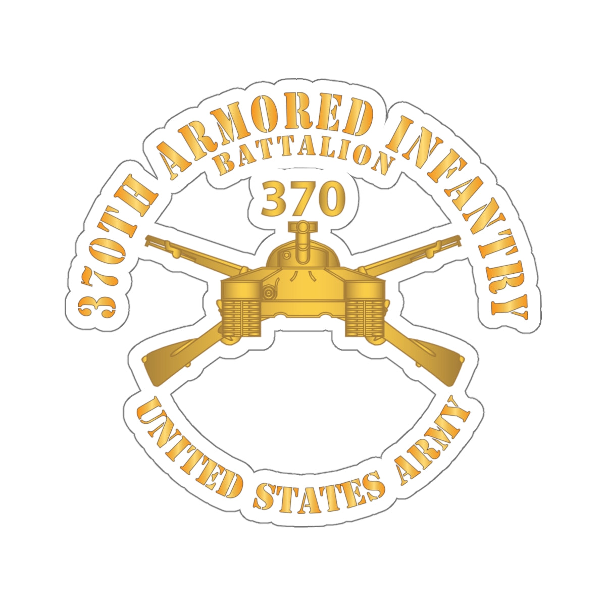 Kiss-Cut Stickers - 370th Armored Infantry Battalion w Br w Txt X 300 ...