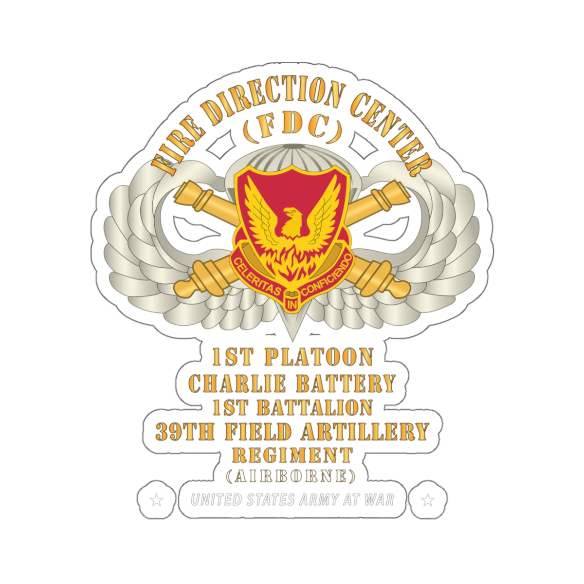 Kiss-Cut Stickers - 39th Field Artillery Regiment, 1st Platoon, FDC, C ...
