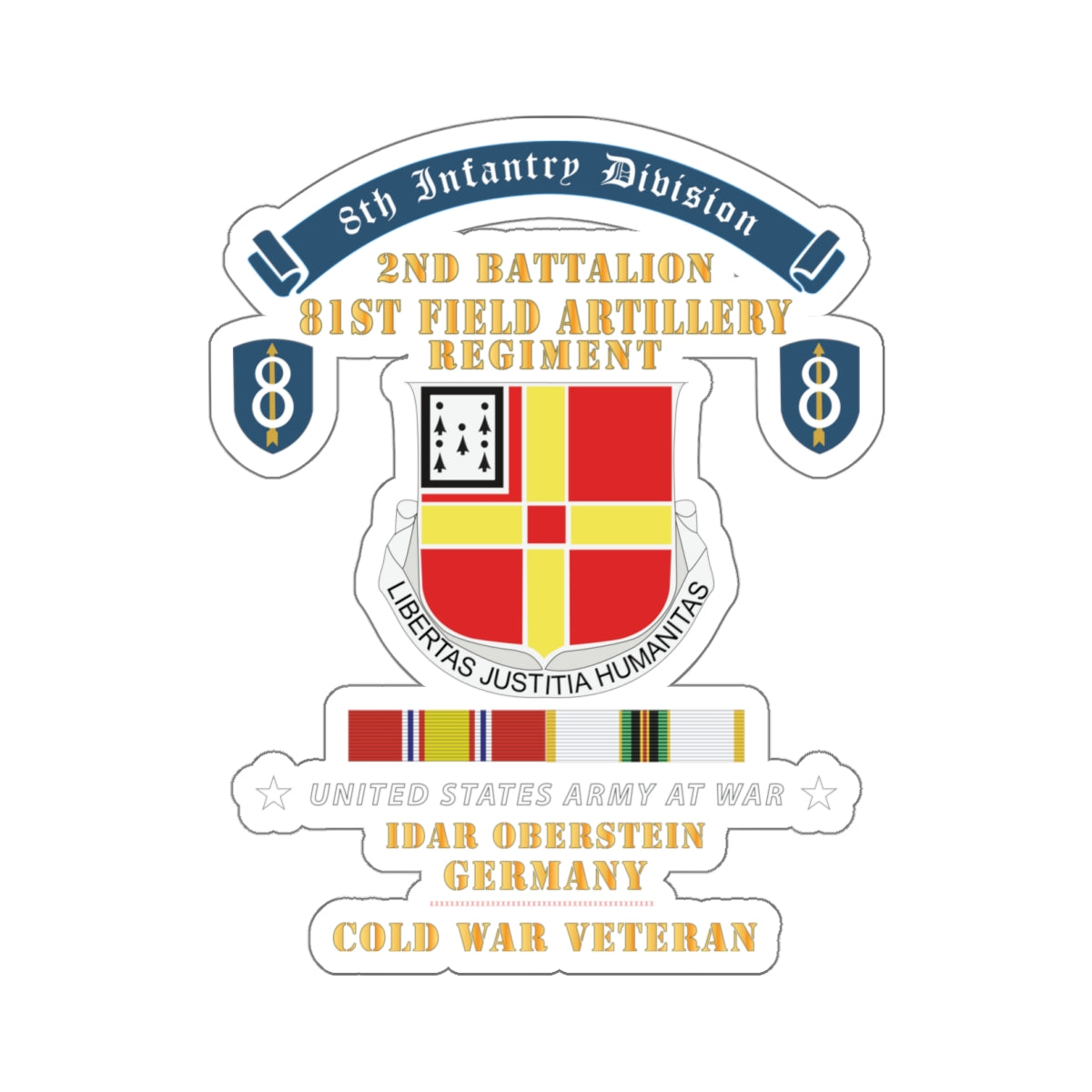 Kiss-Cut Stickers - 8th Infantry Division Scroll - 2nd Bn, 81st Field ...