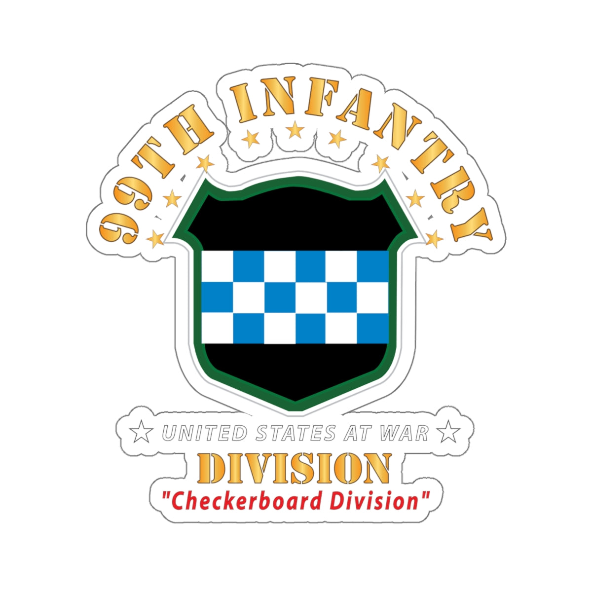 Kiss-Cut Stickers - 99th Infantry Division - Checkerboard Division X 3 ...