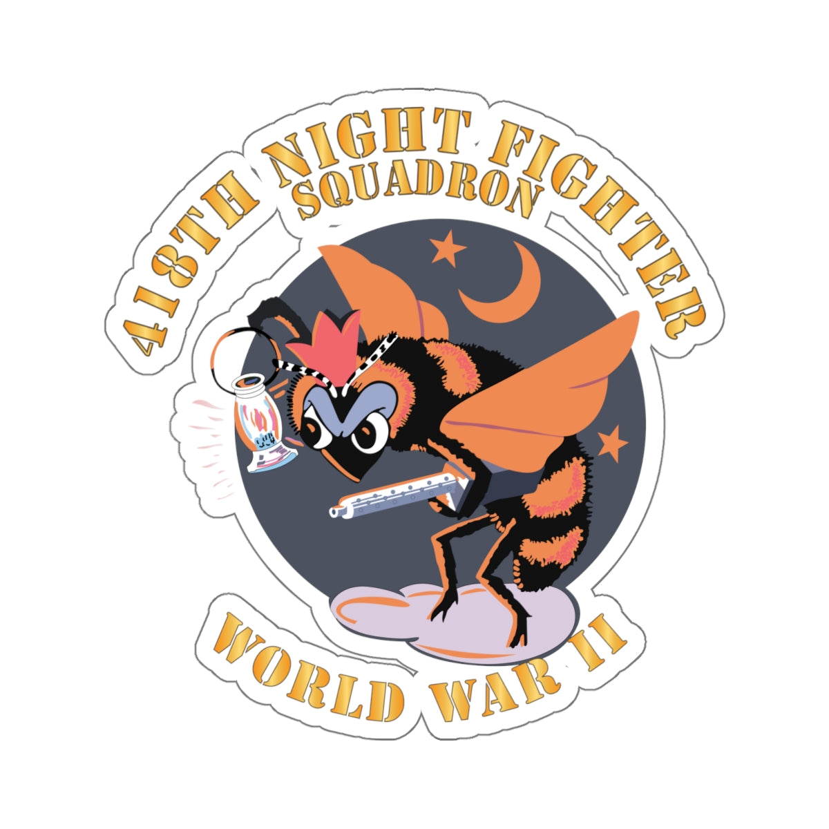 Kiss-Cut Stickers - AAC - 418th Night Fighter Squadron - WWII X 300 ...