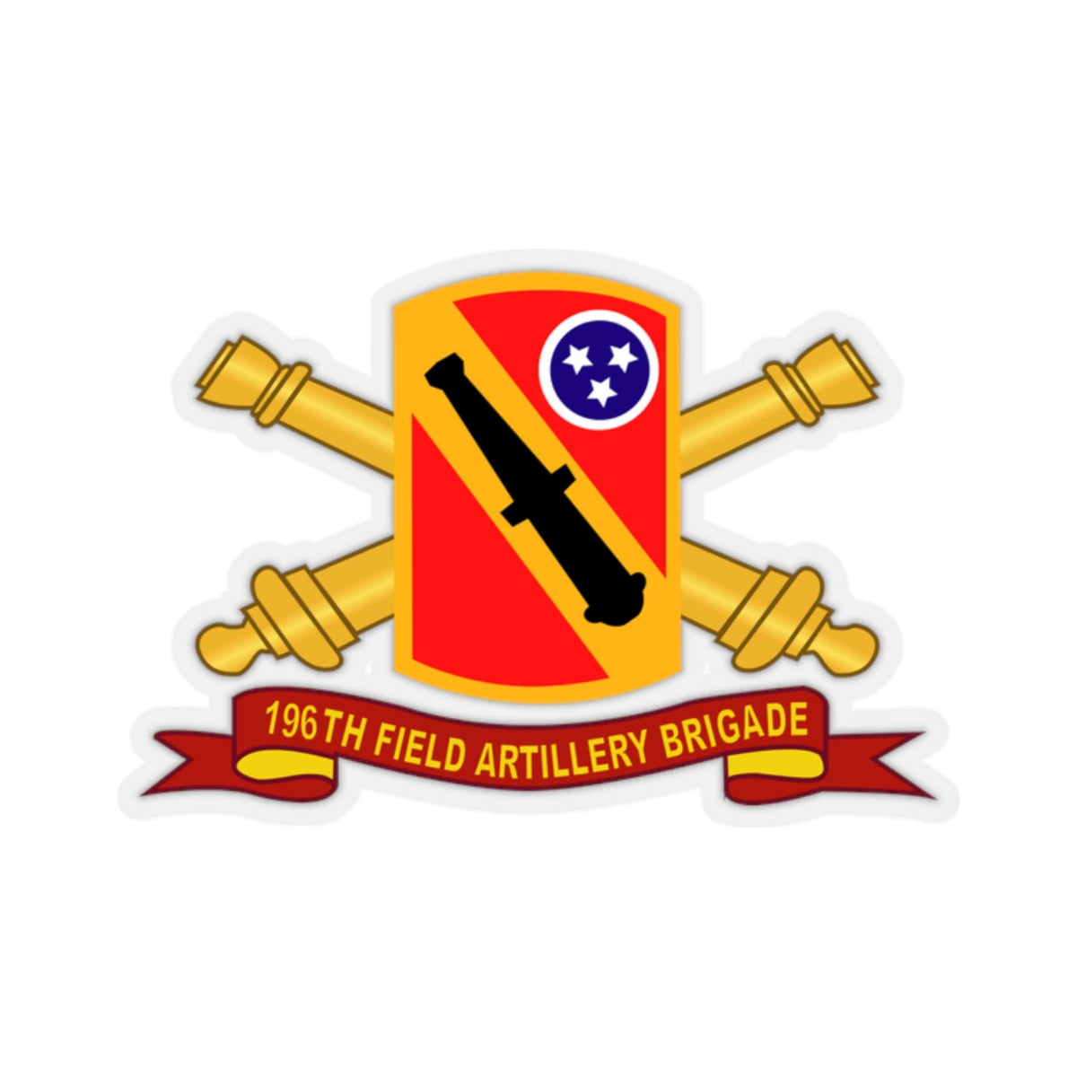 Kiss-Cut Stickers - Army - 196th Field Artillery Brigade SSI w Br - Ri ...