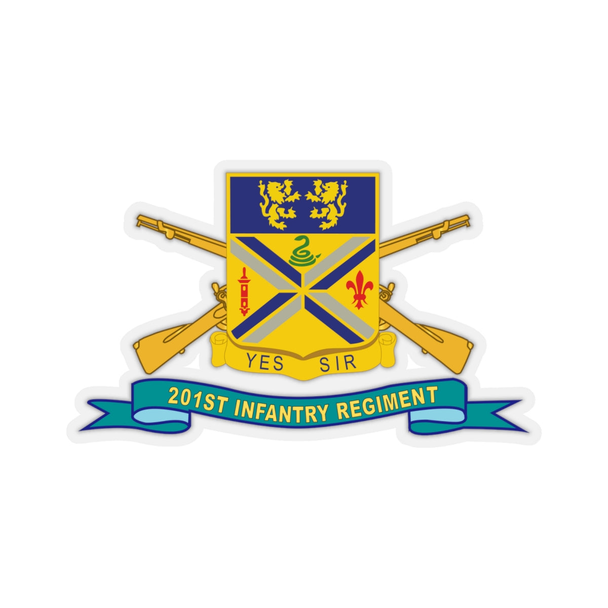 Kiss-Cut Stickers - Army - 201st Infantry Regiment - w Br - Ribbon X 3 ...