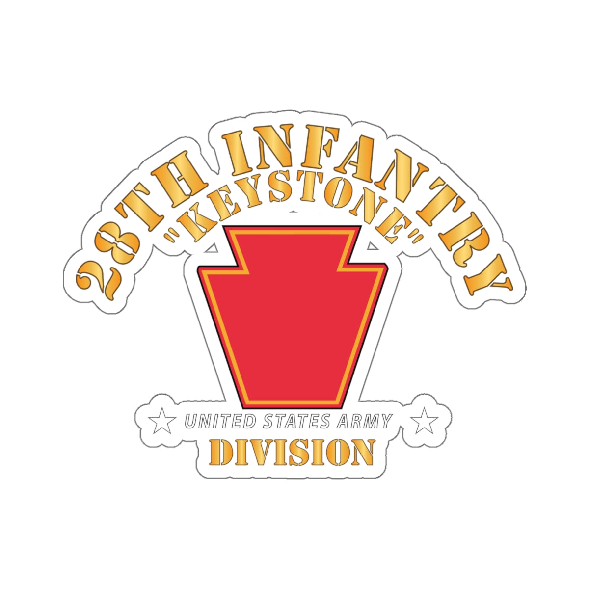 Kiss-Cut Stickers - Army - 28th Infantry Division - Keystone - SSI wo ...