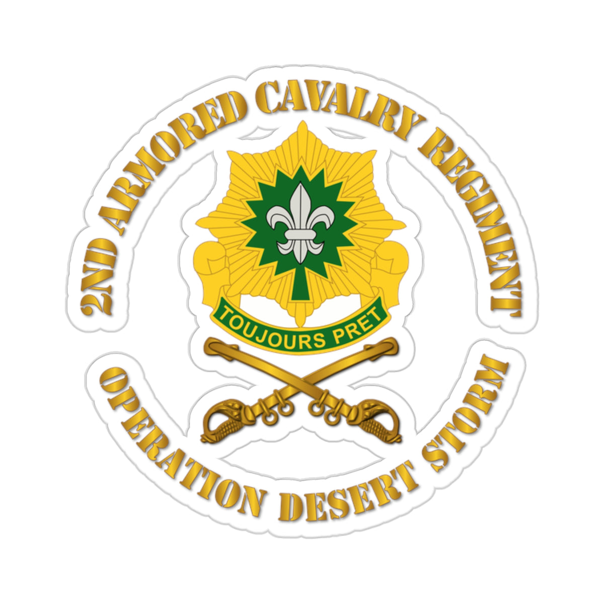 Kiss-Cut Stickers - Army - 2nd Armored Cavalry Regiment DUI - Operatio ...