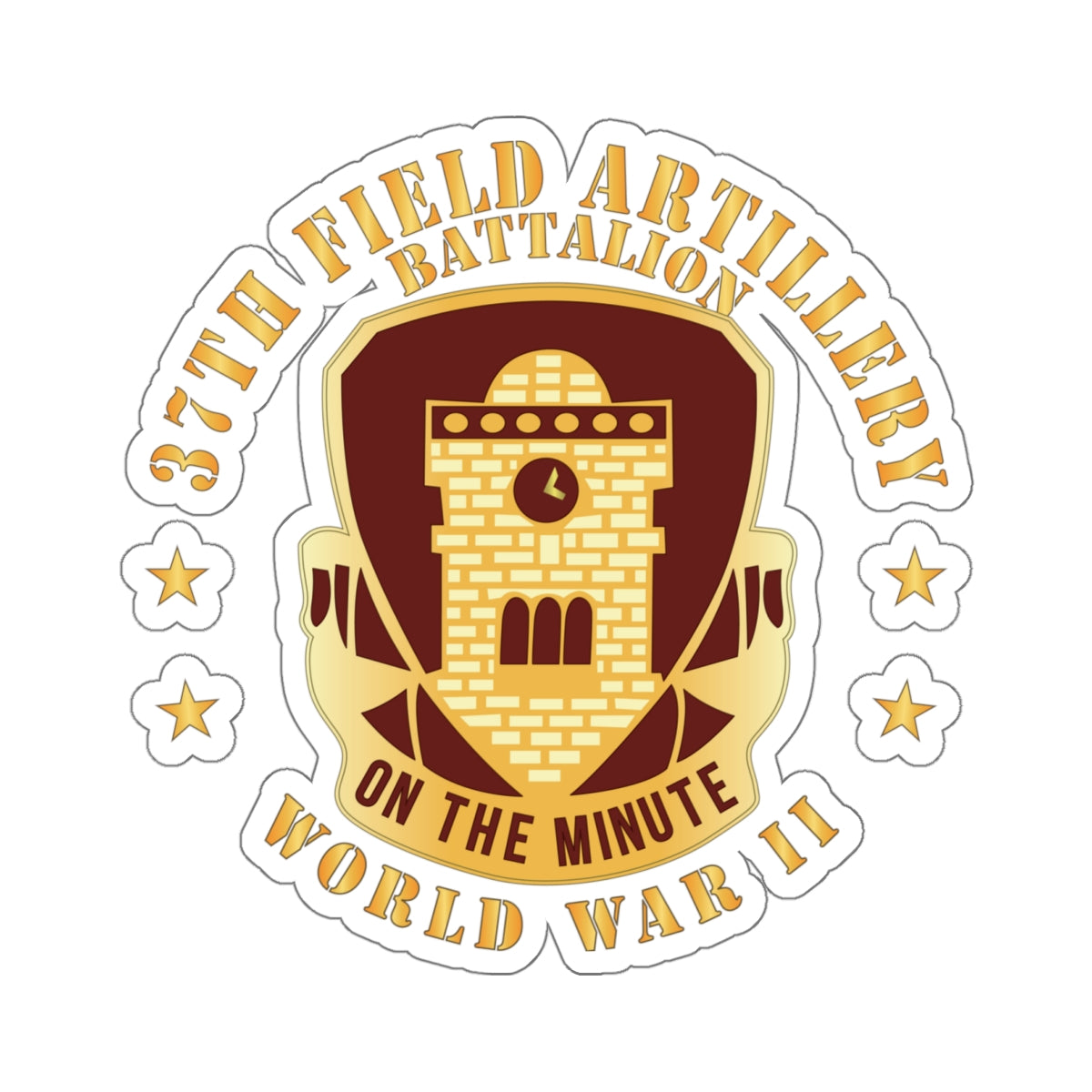 Kiss-Cut Stickers - Army - 37th Field Artillery Battalion - DUI -WWII ...