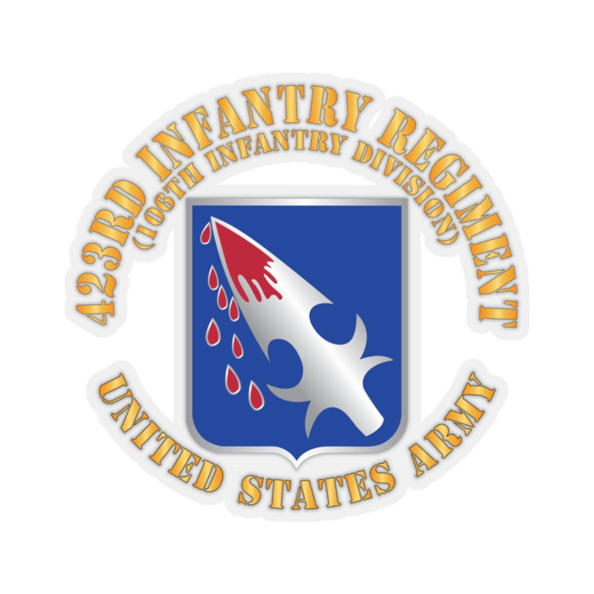 Kiss-Cut Stickers - Army - 423rd Infantry Regiment - US Army w DUI X 3 ...