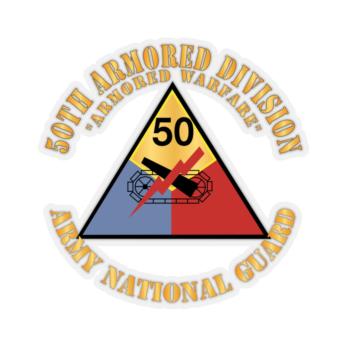 Kiss-Cut Stickers - Army - 50th Armored Division - SSI - Armored Warfa ...