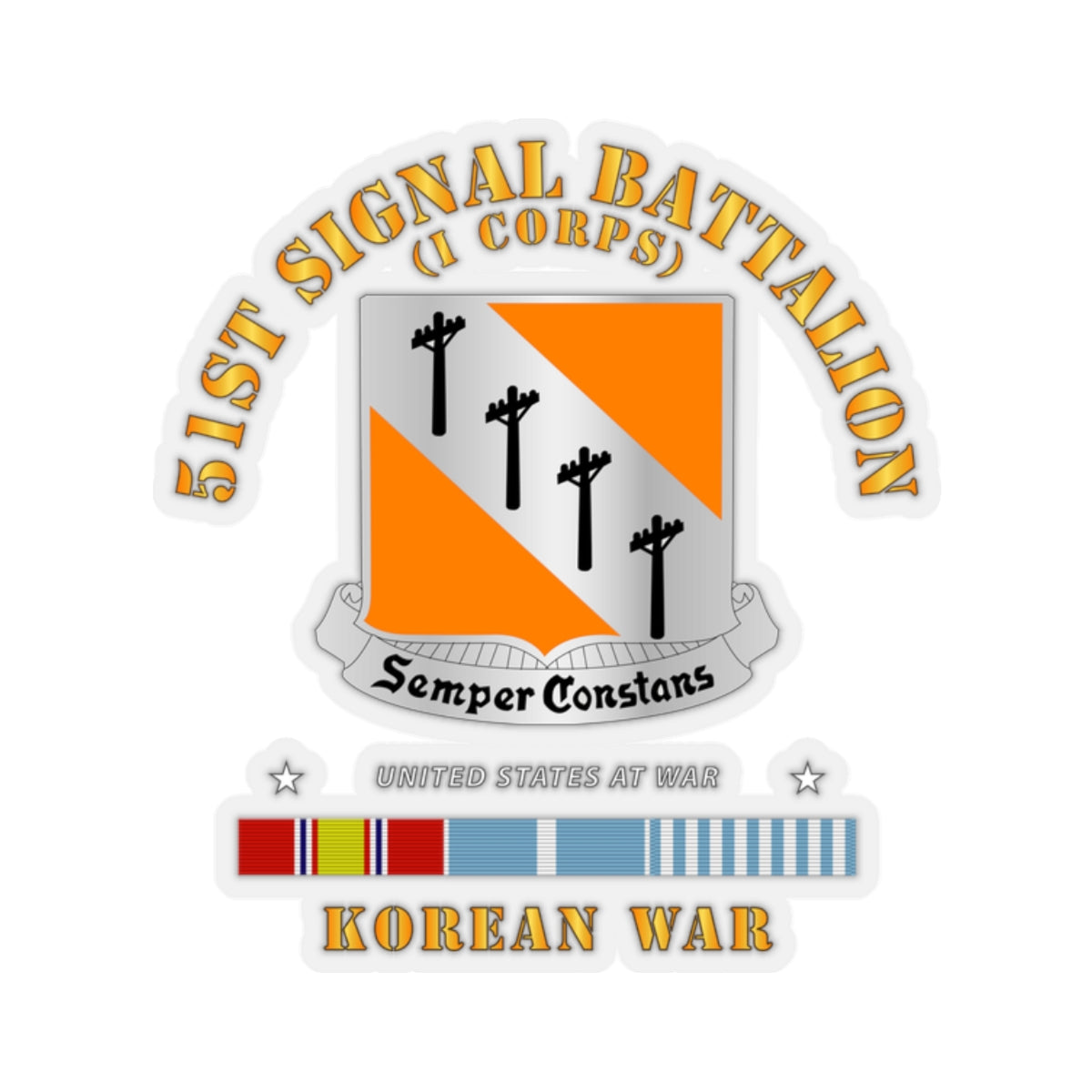 Kiss-Cut Stickers - Army - 51st Signal Battalion - US Army – MIP Brand ...