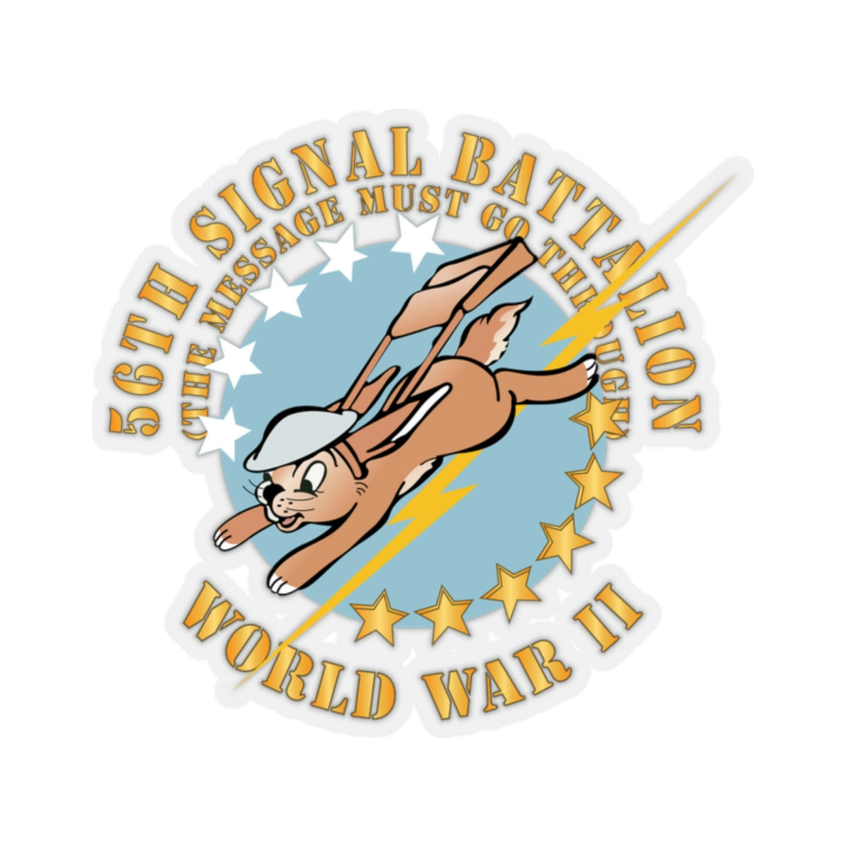 Kiss-Cut Stickers - Army - 56th Signal Battalion w Emblem - (The Messa ...