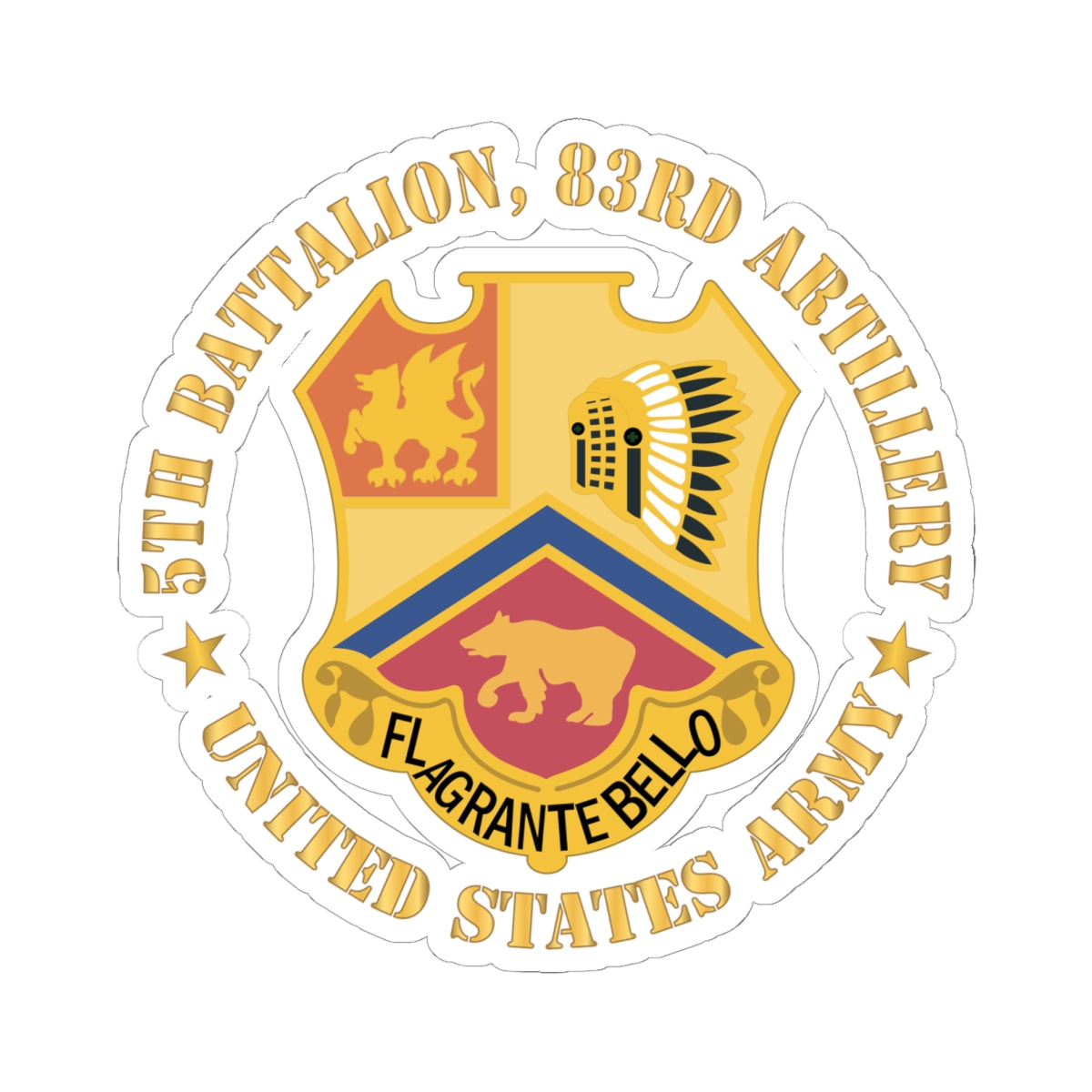 Kiss-Cut Stickers - Army - 5th Battalion, 83rd Artillery - US Army X 3 ...