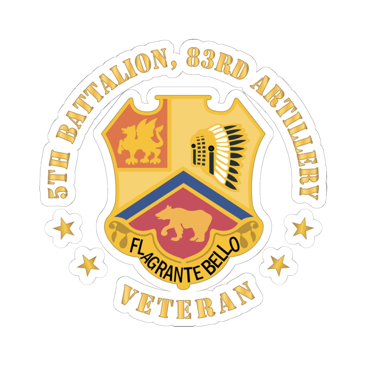 Kiss-Cut Stickers - Army - 5th Battalion, 83rd Artillery Veteran X 300 ...