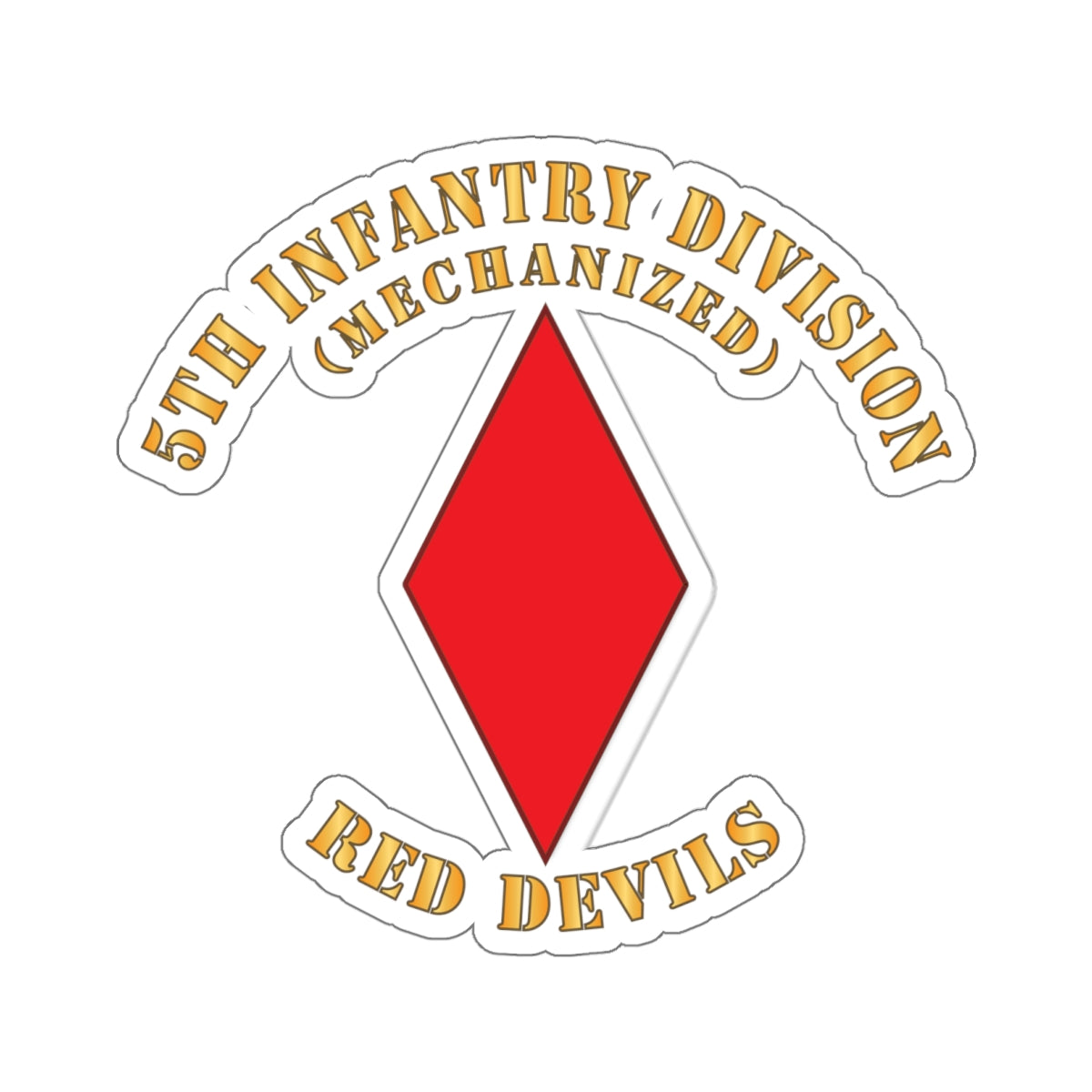 Kiss-Cut Stickers - Army - 5th Infantry Division - Red Devils X 300 ...
