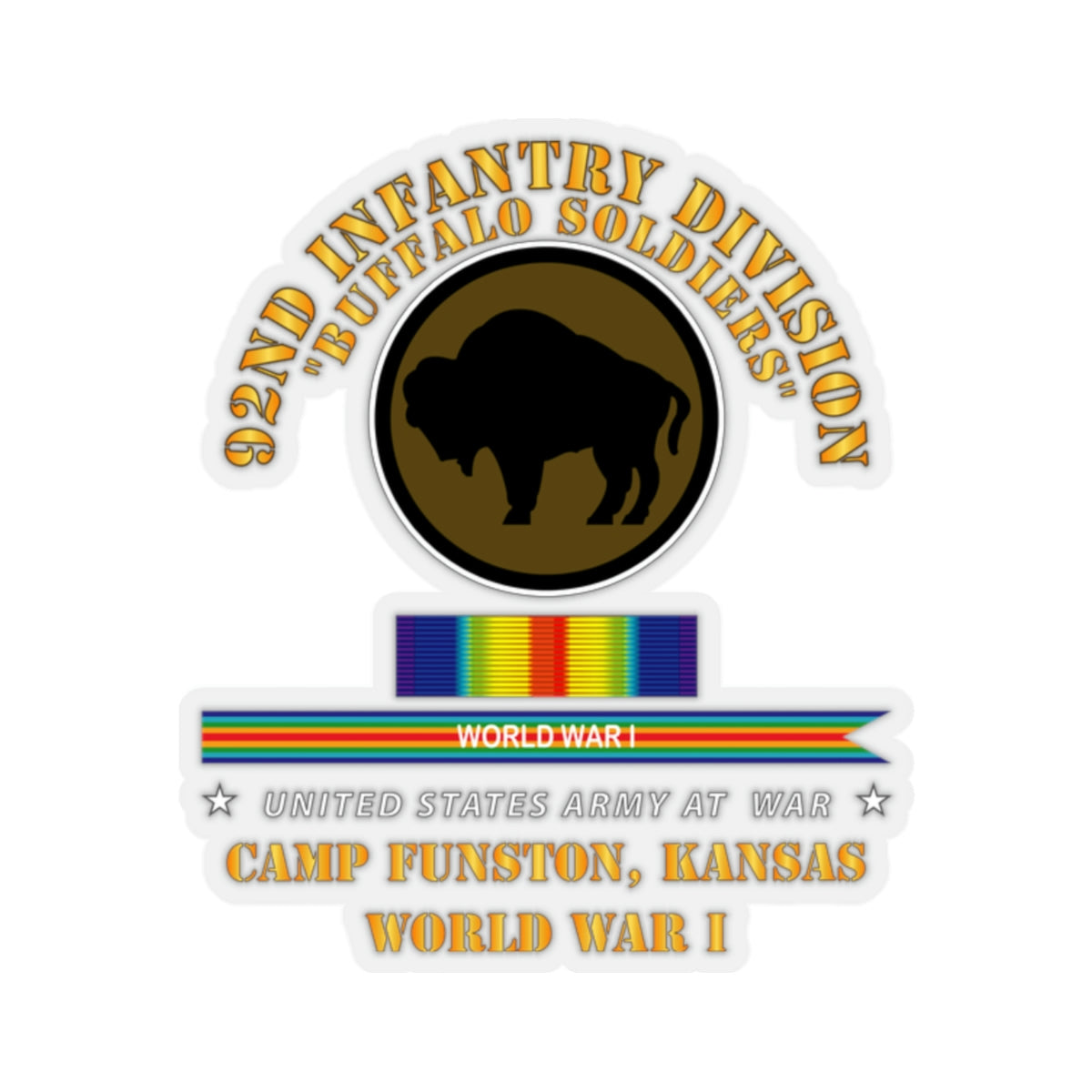 Kiss-Cut Stickers - Army - 92nd Infantry Division - Buffalo Soldiers ...