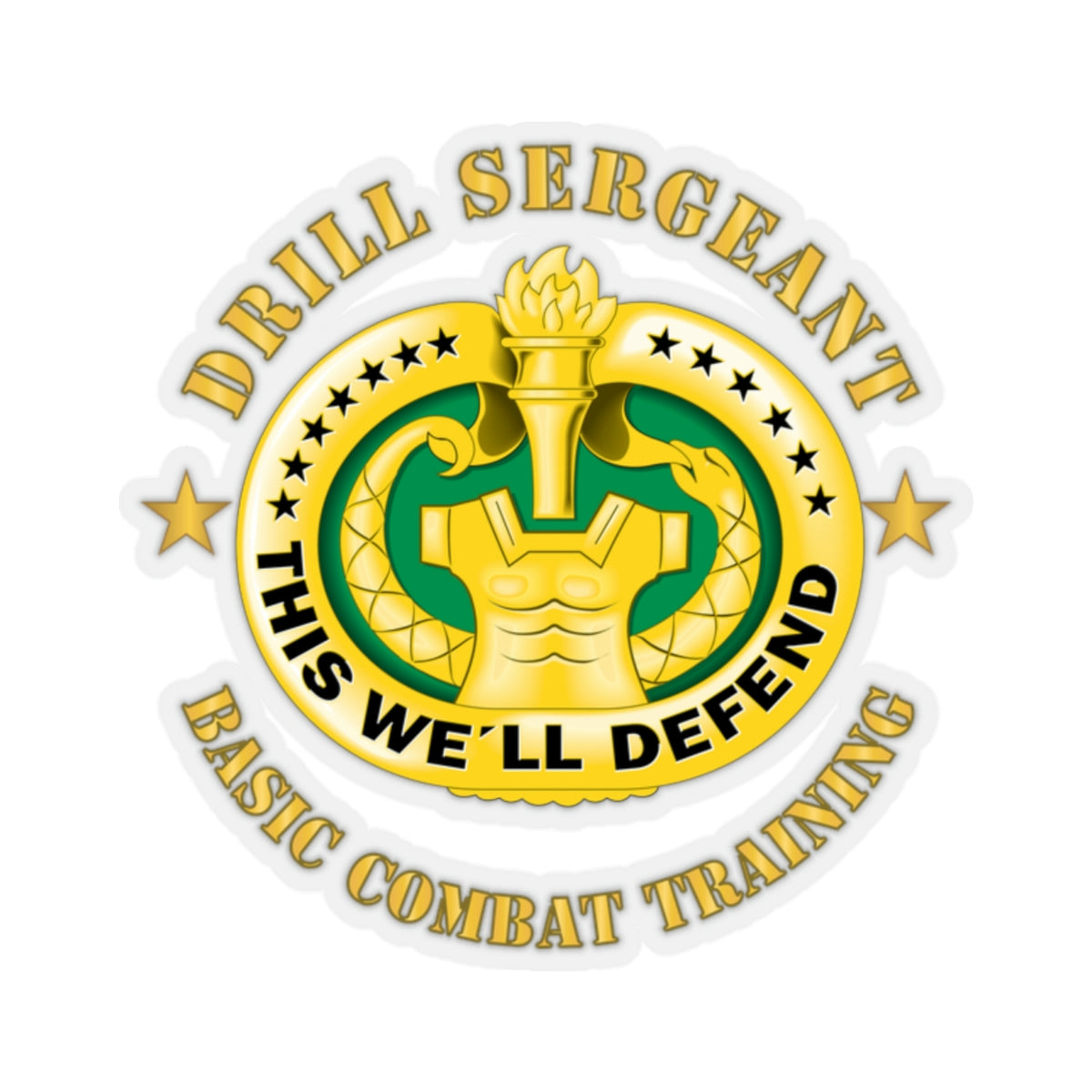 Kiss-Cut Stickers - Army - Drill Sgt Badge - Basic Combat Training X 3 ...