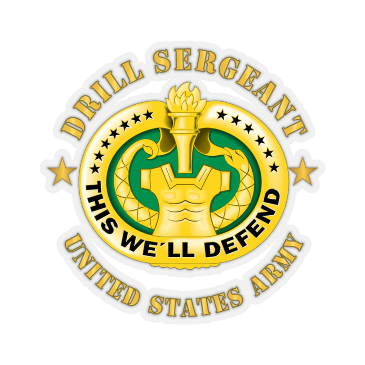 Kiss-Cut Stickers - Army - Drill Sgt Badge - United States Army X 300 ...