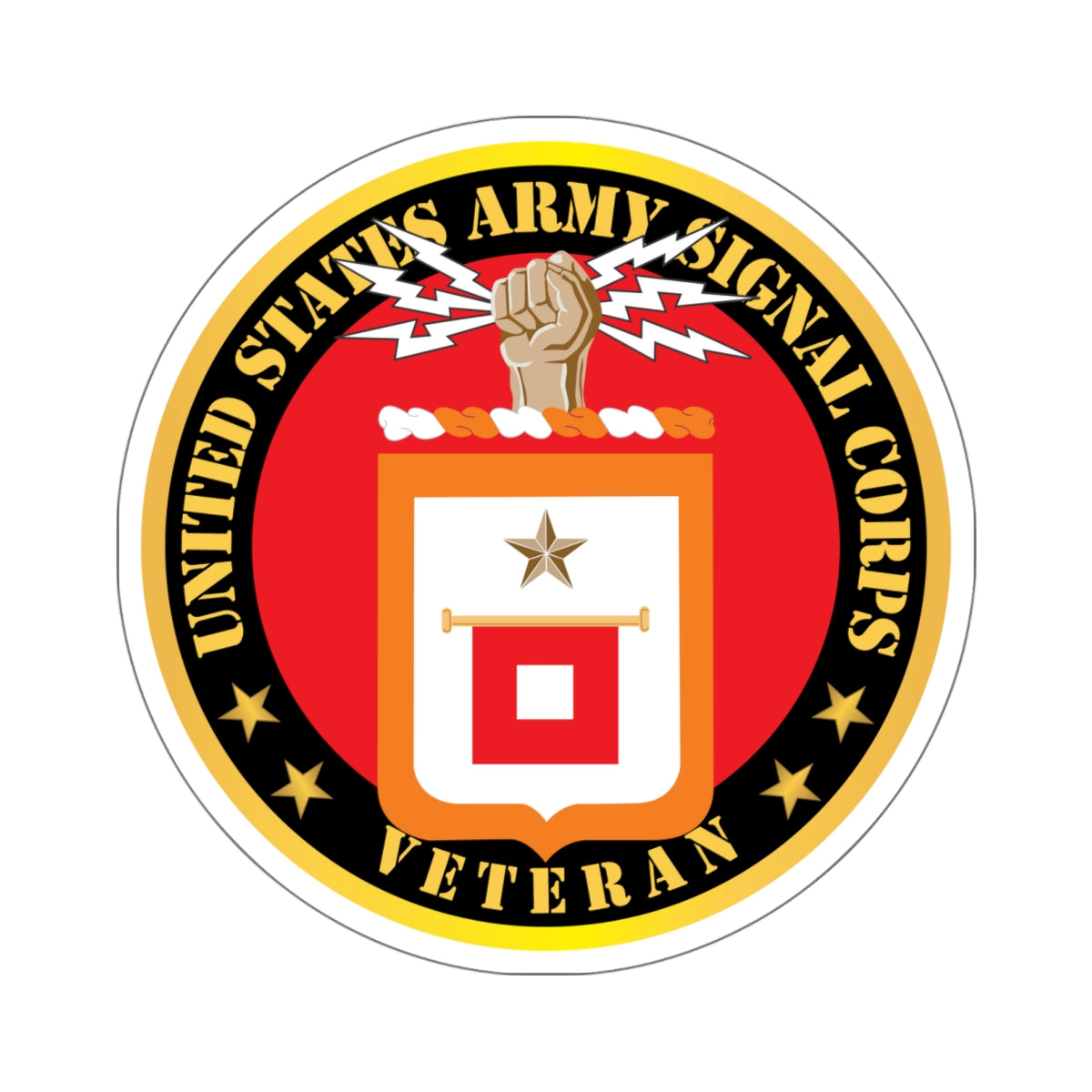 Kiss-Cut Stickers - Army - US Army Signal Corps Veteran w Signal COA X ...