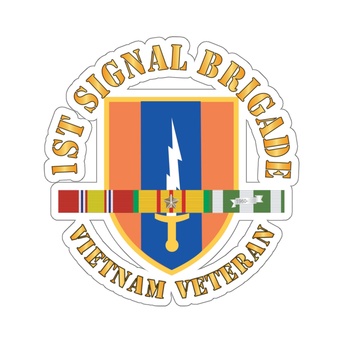 Kiss-Cut Stickers - Army - Vietnam Vietnam Vet w 1st Signal Brigade X ...