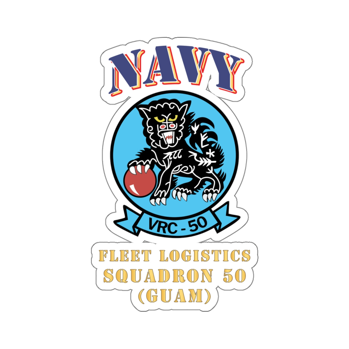 Kiss-Cut Stickers - Big NAVY - Fleet Logistics Squadron 50 - SSI - Gua ...