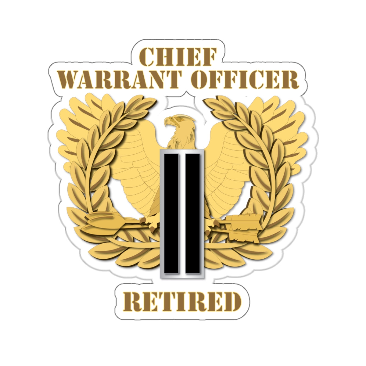 Kiss-Cut Stickers - Emblem - Warrant Officer - CW6 - Retired X 300 ...