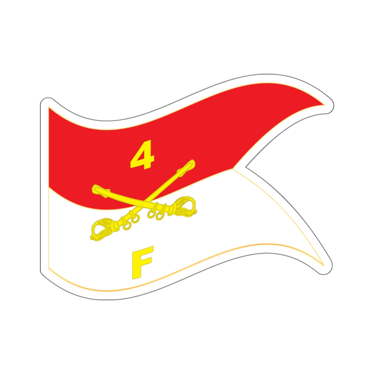 Kiss-Cut Stickers - F Troop, 4th Cavalry Regiment - Guidon - Gold - Wa ...