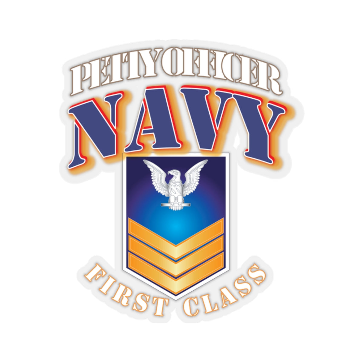 Kiss-Cut Stickers - NAVY - Rank - E6 - PO1 - Gold X 300 – MIP Brand Store