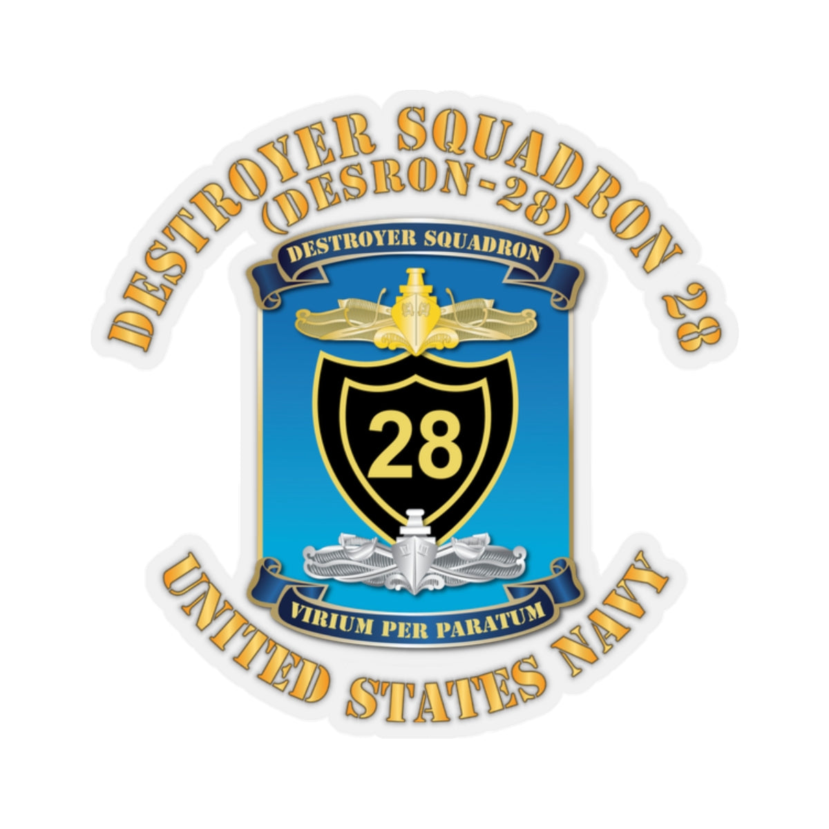 Kiss-Cut Stickers - Navy - Destroyer Squadron 28 (DESRON-28) X 300 ...