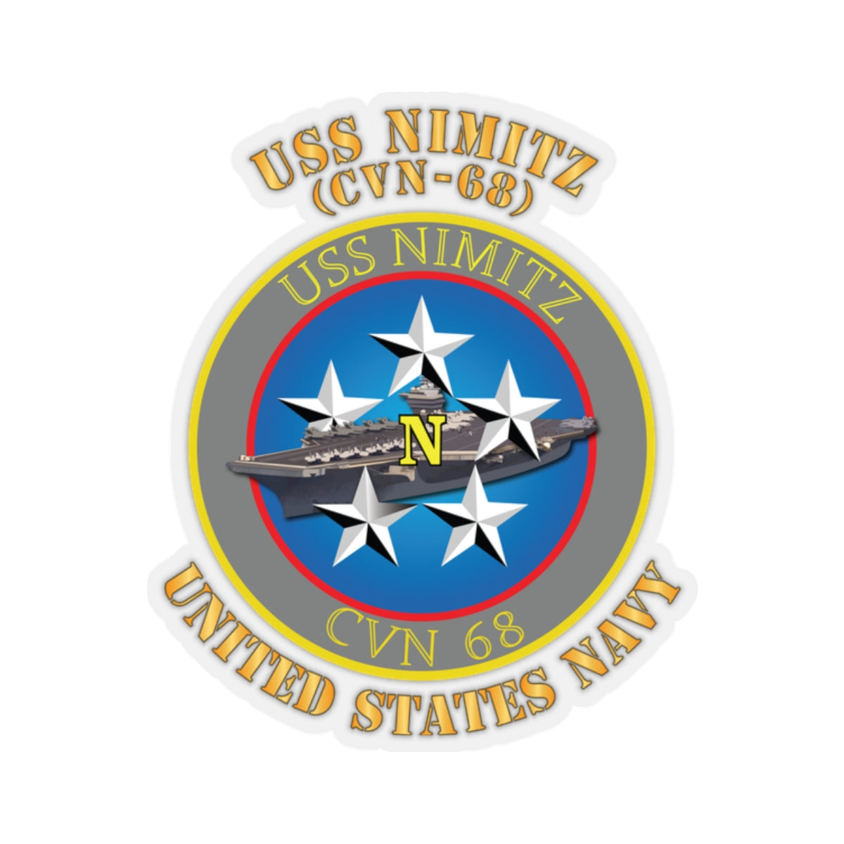 Kiss-Cut Stickers - Navy - USS Nimitz (CVN-68) X 300 – MIP Brand Store