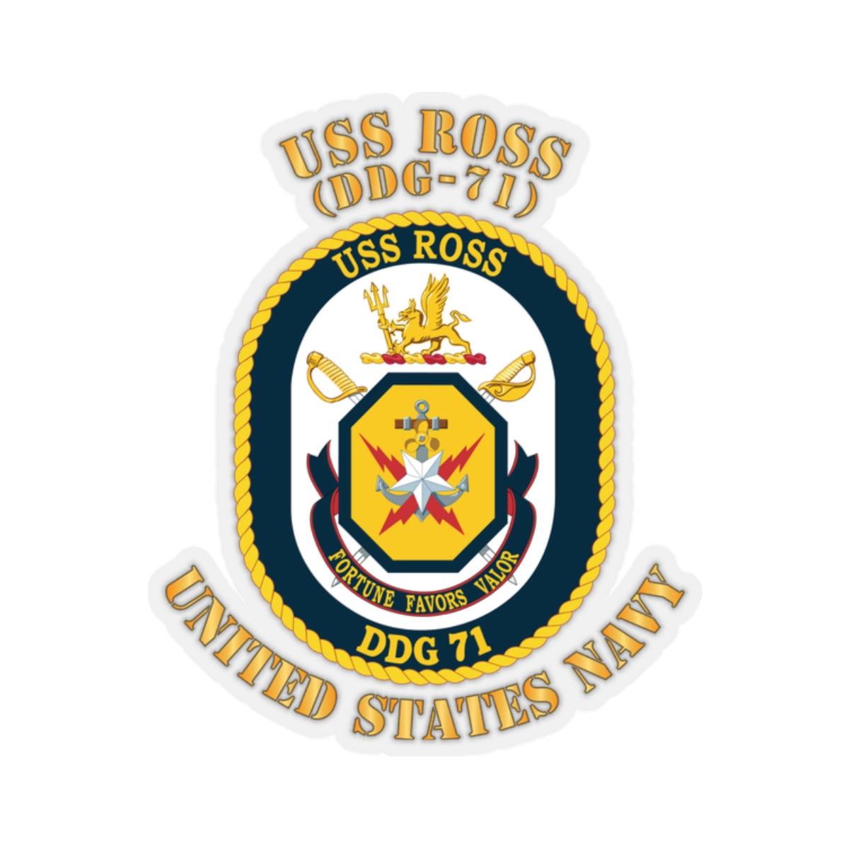 Kiss-Cut Stickers - Navy - USS Ross (DDG-71) X 300 – MIP Brand Store