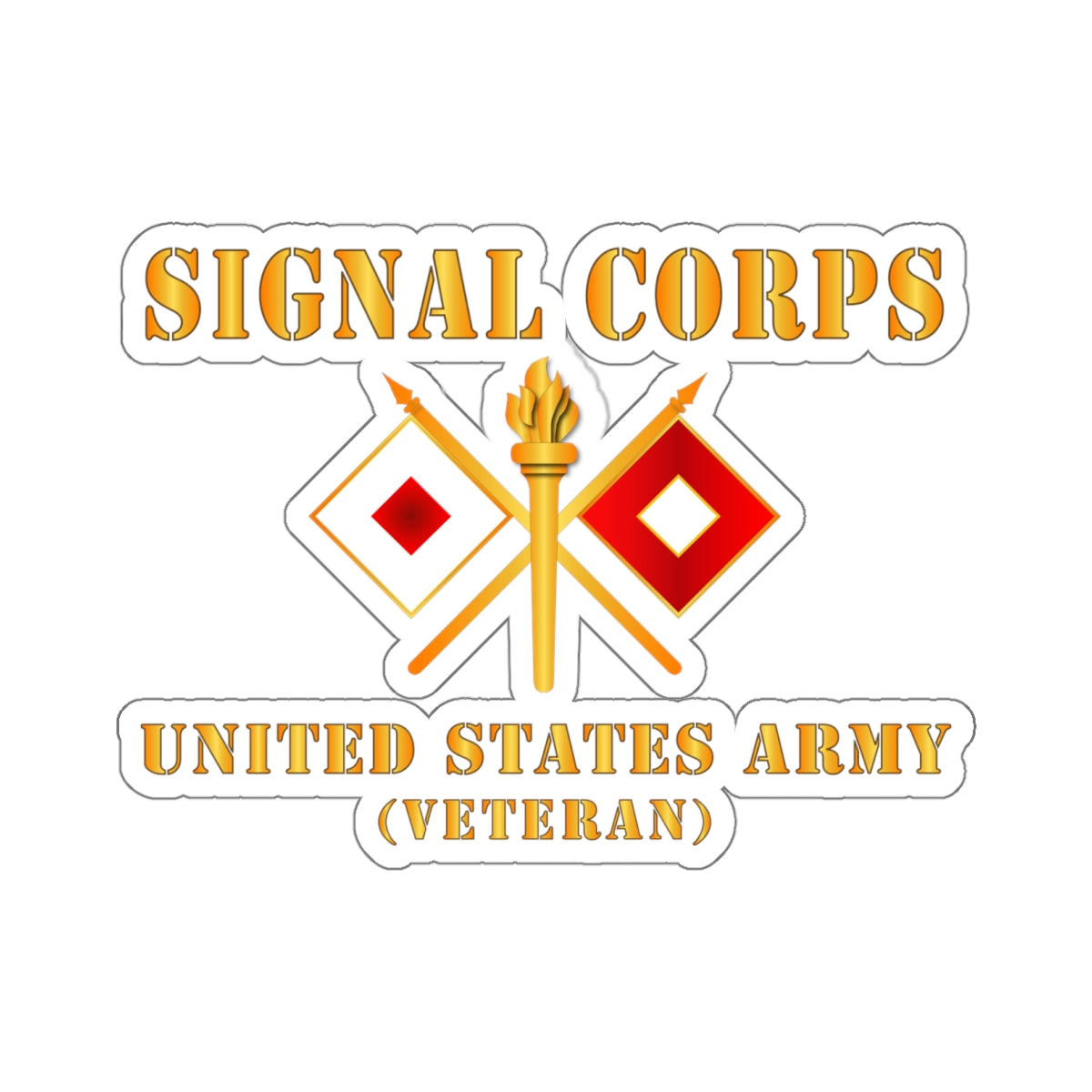 Kiss-Cut Stickers - SIgnal Corps - Branch - US Army Veteran X 300DP ...
