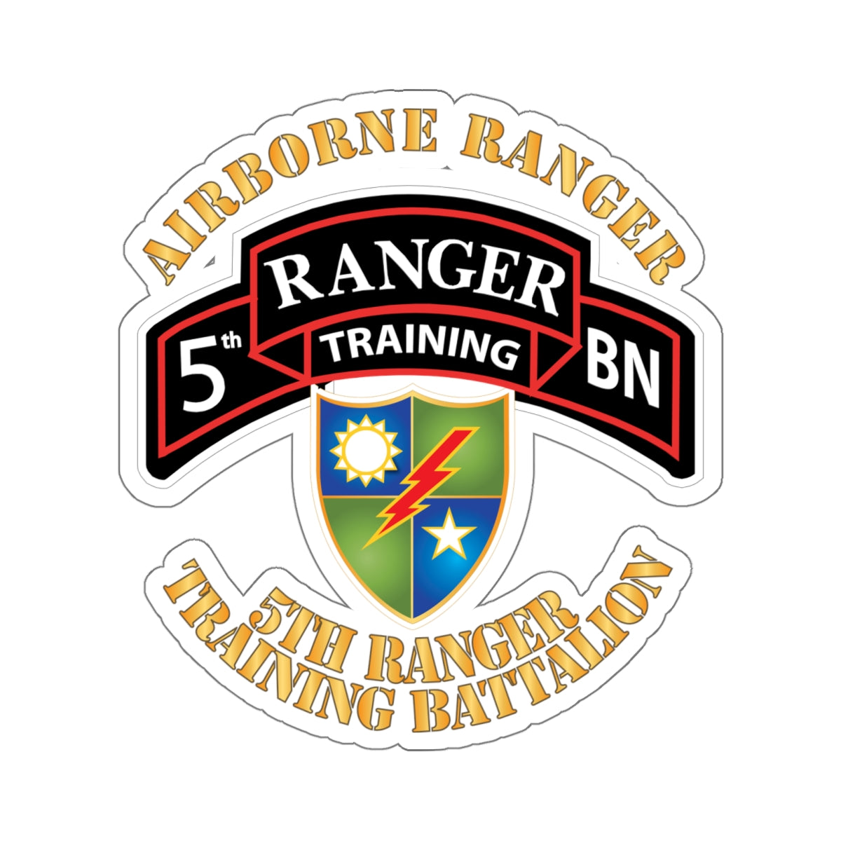 Kiss-Cut Stickers - SOF - 5th Ranger Training Battalion - Airborne Ran ...