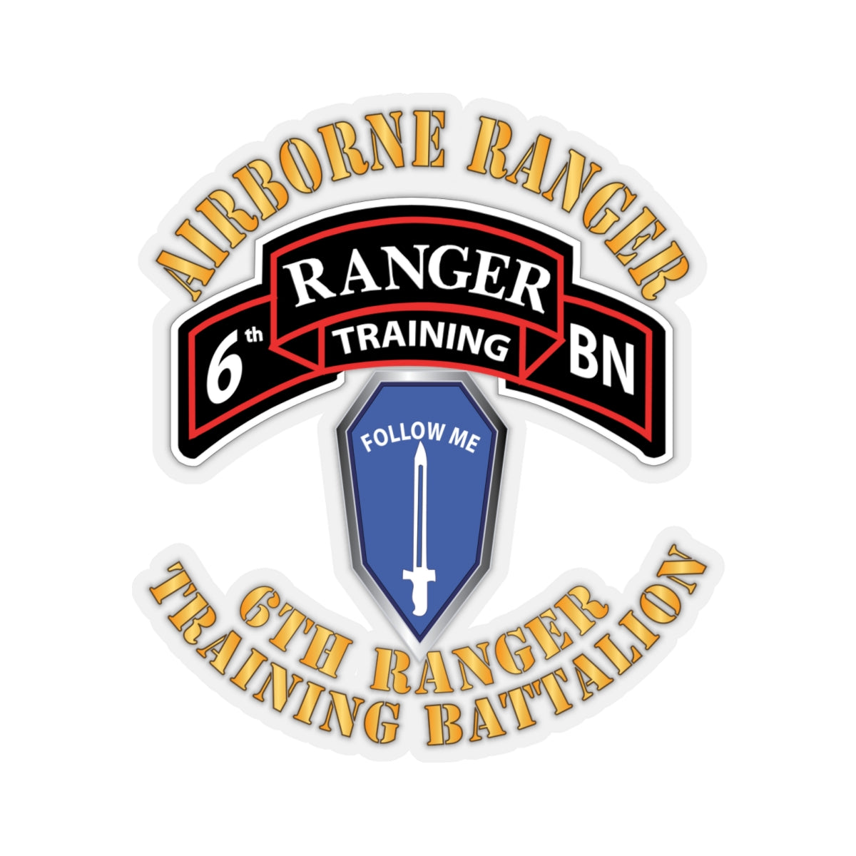 Kiss-Cut Stickers - SOF - 6th Ranger Training Battalion - Airborne Ran ...