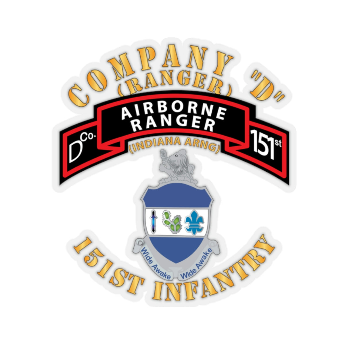 Kiss-Cut Stickers - SOF - Co D - 151st Infantry - Ranger X 300 – MIP ...