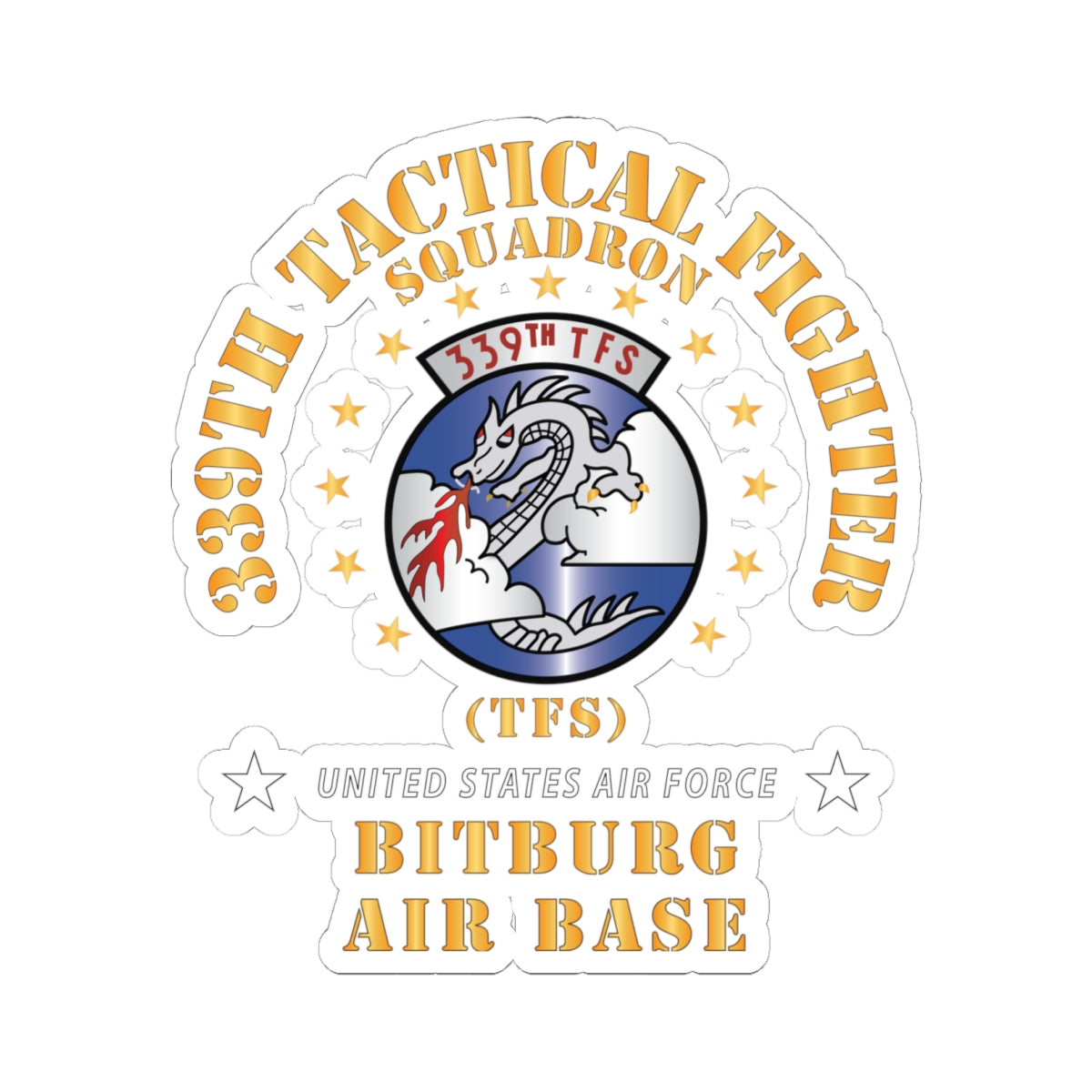 Kiss-Cut Stickers - USAF - 339th Tactical Fighter Squadron - Bitberg A ...
