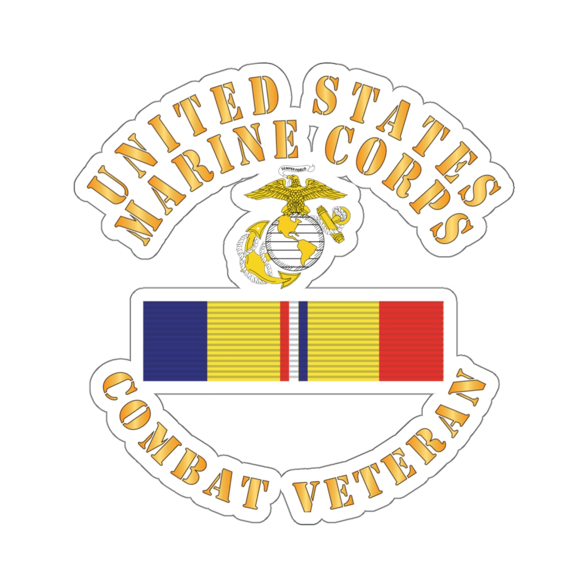 Kiss-Cut Stickers - USMC - CAR - Combat Veteran – MIP Brand Store