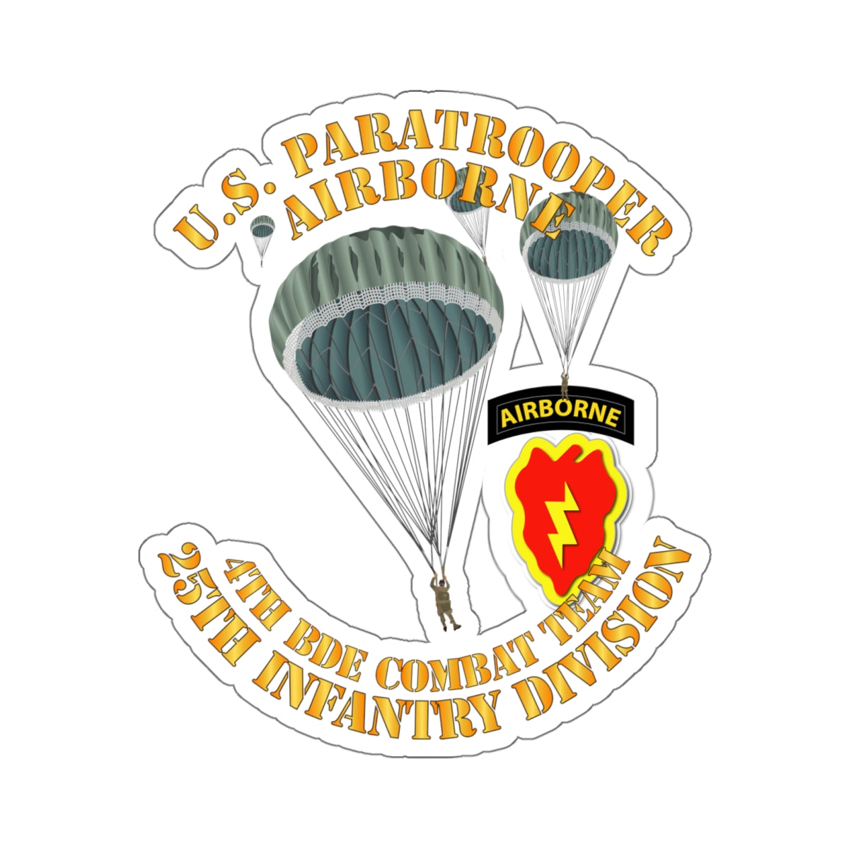 Kiss-Cut Stickers - US Paratrooper - 4th Bde Cbt Tm - 25th Infantry Di ...